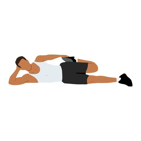 Man Doing Side Lying Quad Stretch Exercise Vector Art At Vecteezy