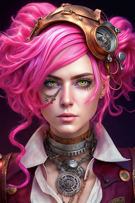 Steampunk Woman Portrait 07 Digital Art By Matthias Hauser Fine Art