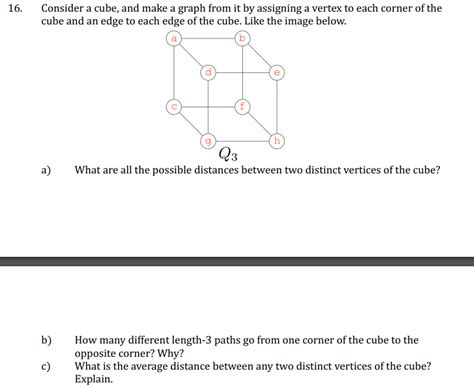 Solved Consider A Cube And Make A Graph From It By Chegg