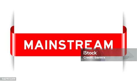 Bannière Détiquette Insérée De Couleur Rouge Avec Le Mot Mainstream Sur