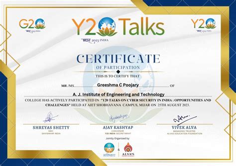 Greeshma C Poojary On Linkedin Cybersecurity Y20talks Empowerment