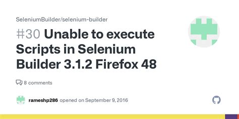 unable to execute scripts in selenium builder 3 1 2 firefox 48 · issue