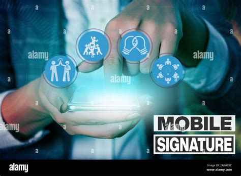 Writing Note Showing Mobile Signature Business Concept For Digital Signature Generated Either