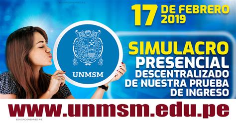 Unmsm Resultados Simulacro 2019 2 Domingo 17 Febrero Lista Aprobados