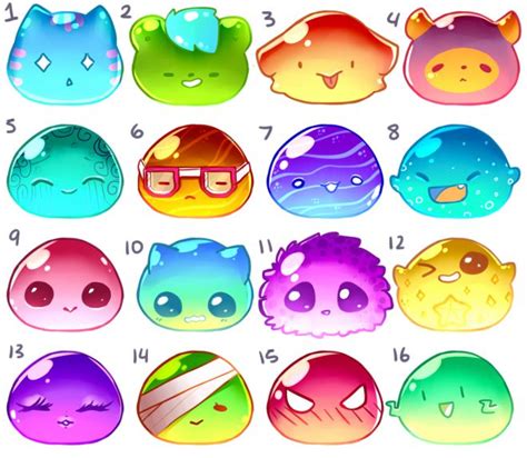 Blobs 5 Adopts [closed] By Wafkie On Deviantart สติกเกอร์น่ารัก