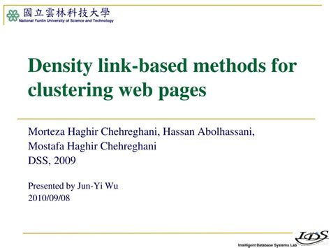 PPT Density Link Based Methods For Clustering Web Pages PowerPoint Presentation ID 4247506