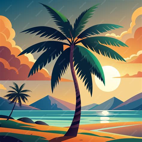 Coconut Tree Vector Illustration Flat 2 Premium Ai Generated Vector