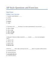 AP Style Questions And Exercises 3 Docx AP Style Questions And Exercises Word Choice Multiple