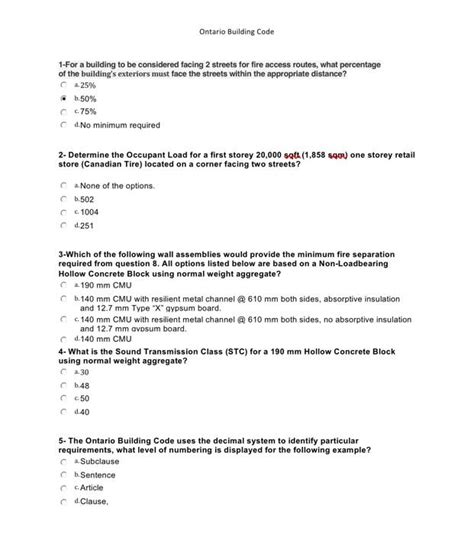 Ontario Building Code 1 For A Building To Be Chegg Com