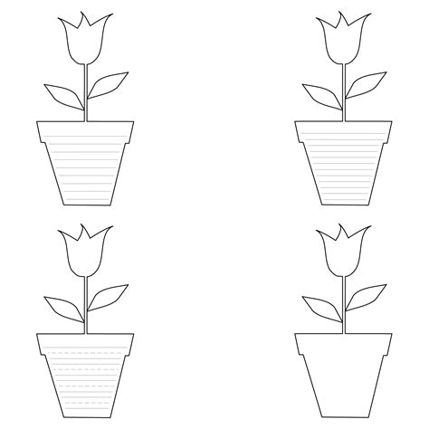 Flowerpot Shaped Writing Template Free Printable Papercraft Templates