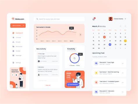 Eduka Dashboard Dashboard Design Ui Design Dashboard Web Design
