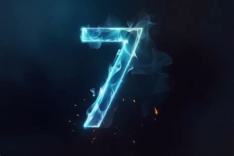 Premium Vector Burning Number Seven Fire Flames Effect Illustration