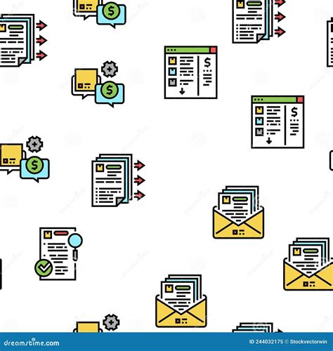 Procurement Process Vector Seamless Pattern Stock Vector Illustration