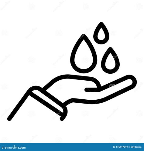 Contourstijl Van Het Palm En Druppelpictogram Vector Illustratie