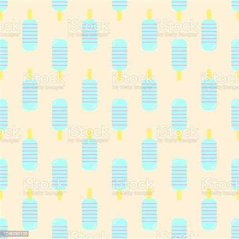Ilustración De Patrón Vectorial Sin Costuras De Helado Helado Con Zumo