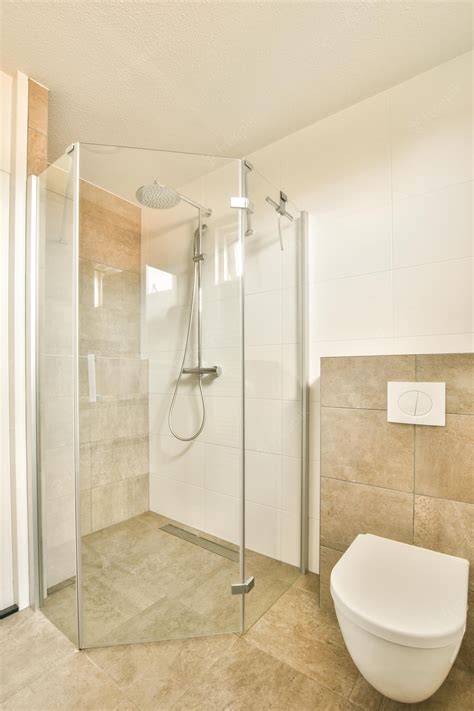 Premium Photo Toilet And Shower In Bathroom