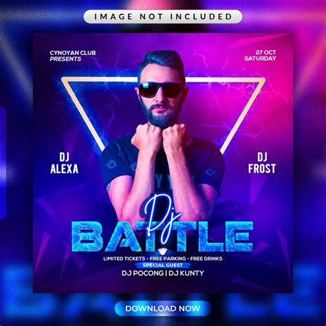 دانلود رایگان فایل لایه‌باز Psd موکاپ پست تبلیغاتی اینستاگرام موضوع پارتی شبانه Radix Pixel