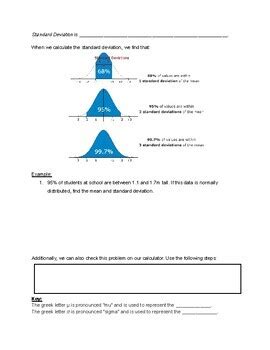 Normal Distribution Guided Notes Answer Key By Ms Yaeger Math TPT