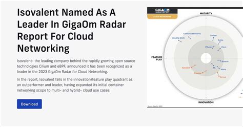 Isovalent GigaOm Radar For Cloud Networking