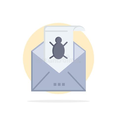 Bug Emails Email Malware Spam Threat Virus Abstract Circle Background Flat Color Icon
