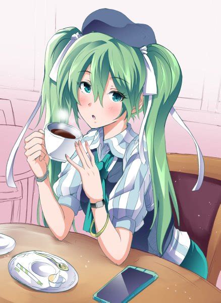 初音ミク 「コーヒー飲ミク 」よこやまなおき夏コミ新刊販売中のイラスト