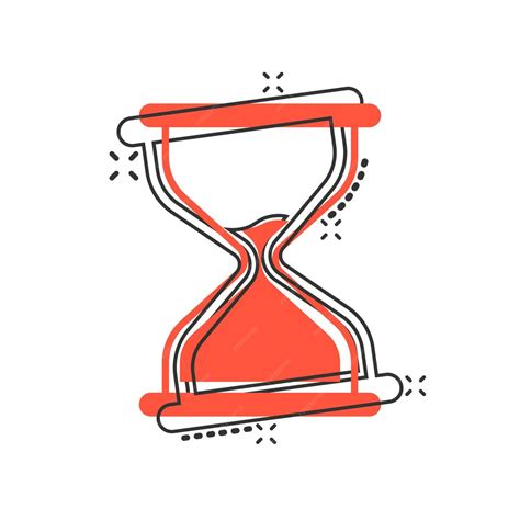 Icono De Reloj De Arena En Estilo Cómic Ilustración De Vector De