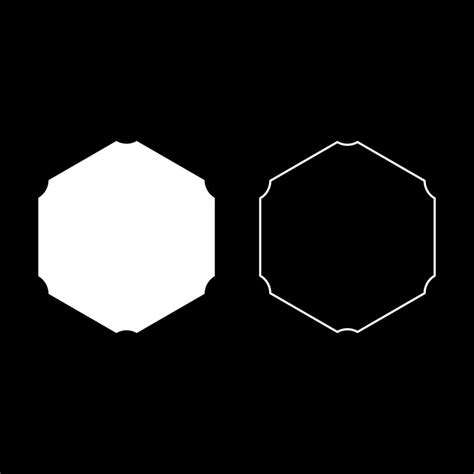 Hexagon With Rounded Corners Icon White Color Vector Illustration Flat