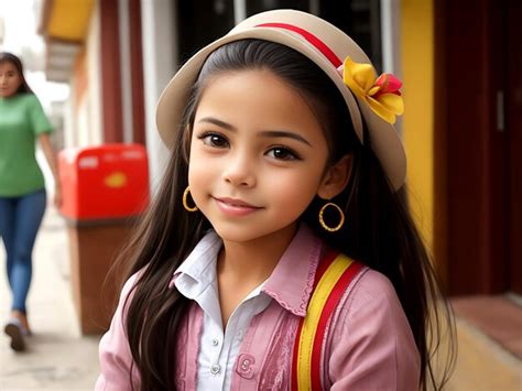 Linda Jovencita Colombiana Sonriendo Foto Premium