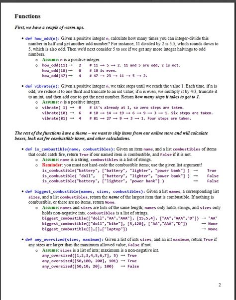 Solved Functions First We Have A Couple Of Warm Ups Def