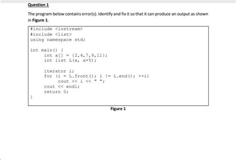 Solved Question The Program Below Contains Error S Chegg Com