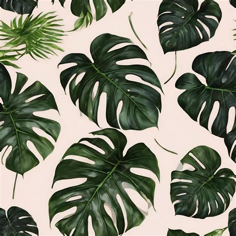 Premium Photo Tropical Monstera Leaf Border Frame Leaf Banner Background