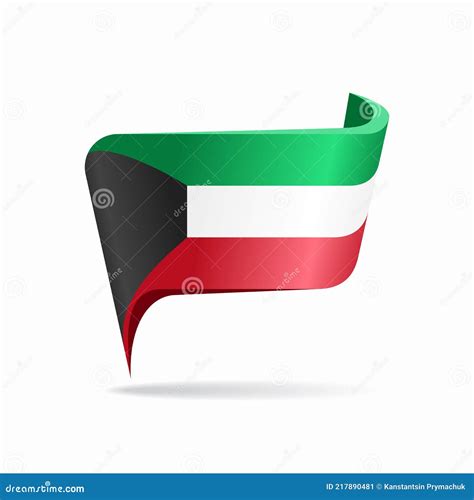 Kuwaiti Flag Map Pointer Layout Vector Illustration Stock Vector
