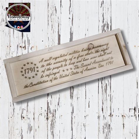 Handcrafted Rustic Second Amendment Sign Laser Etched 19 5x7x1 5 1791 Bill Of Rights
