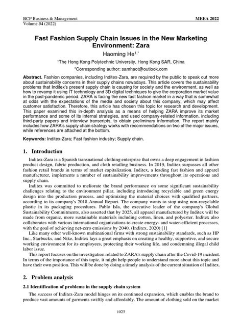 fast fashion supply chain issues in the new market pdf supply chain