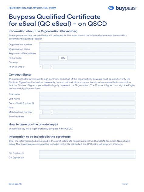 Fillable Online Application Form QuoVadis EU Qualified ESeal Certificate Fax Email Print