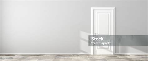 인테리어 장면 로프트 스타일의 건물에 빈 거실 밝은 벽 돌 바닥과 흰색 문 큰 창문을 통해 햇빛 3d 렌더 웹 배너 크기 문에 대한 스톡 사진 및 기타 이미지 Istock