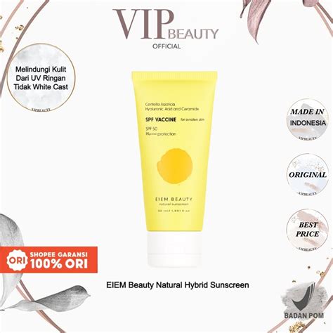 Jual Eiem Beauty Natural Hybrid Sunscreen Spf Vaccine 50 Pa Shopee