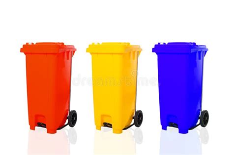 Colorful Recycle Bins Isolated On White Stock Illustration