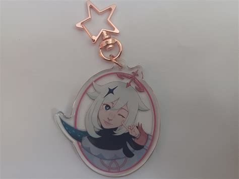 Genshin Impact Paimon 3 Glitter Epoxy Double Sided Acrylic Charm Etsy