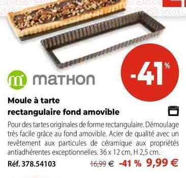 Promo Moule à Tarte Rectangulaire Fond Amovible Mathon chez Mathon iCatalogue fr