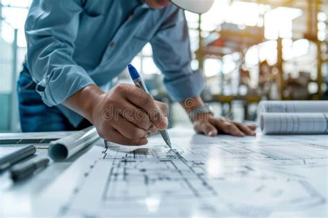 Industrial Engineers At Work Constructing Infrastructure In A Manufacturing Facility Stock