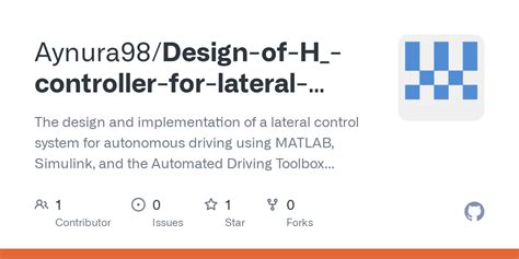 Github Aynura98design Of H Controller For Lateral Dynamics Of