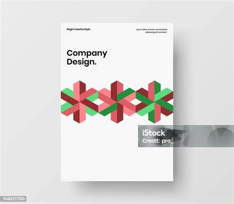 트렌디한 기하학적 타일 카탈로그 커버 개념 여러 가지 빛깔의 포스터 A4 디자인 벡터 일러스트 레이 션 0명에 대한 스톡 벡터 아트 및 기타 이미지 Istock