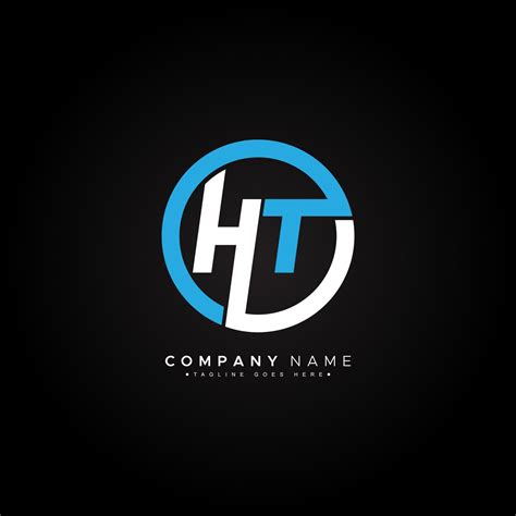 Initial Letter HT Logo Minimal Business Logo Letter Logo Design
