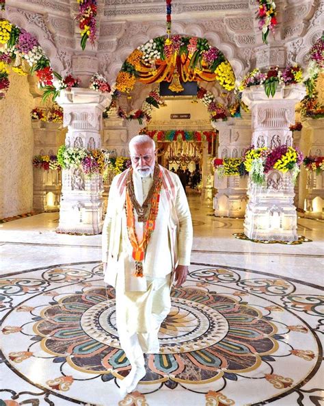 Prime Minister Narendra Modi After The Pran Pratishtha Rituals At The Shri Ram Janmaboomi Temple