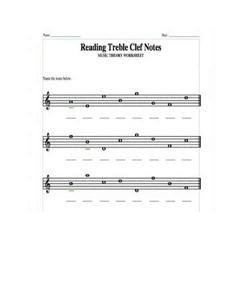 Treble Clef Lines And Spaces Printable At Krystal Russell Blog