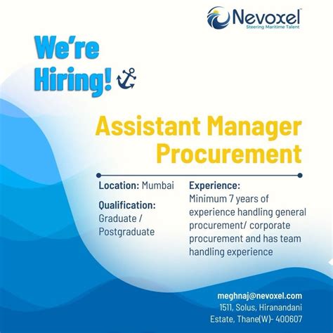 meghna jaiswal on linkedin new hiring alert position assistant manager procurement location …