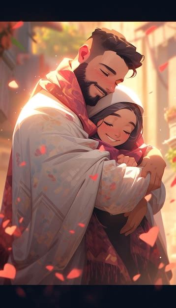 Premium Ai Image There Is A Man And Woman Hugging Each Other In A