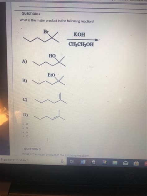 Solved QUESTION2 What Is The Major Product In The Following Chegg