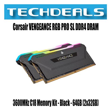 Corsair VENGEANCE RGB PRO SL DDR4 DRAM 3600MHz C18 Memory Kit Black